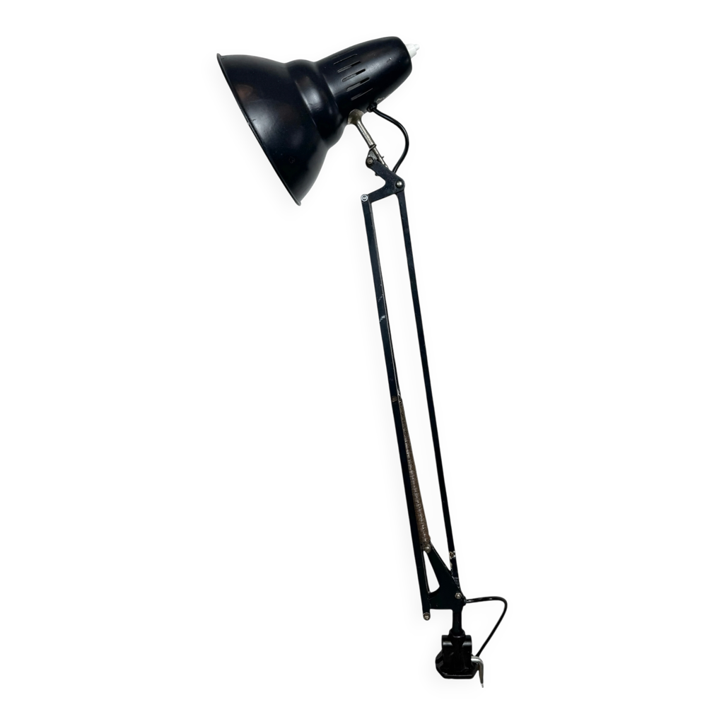 Lampe de table d'architecte italienne noire vintage, années 1970 | Selency