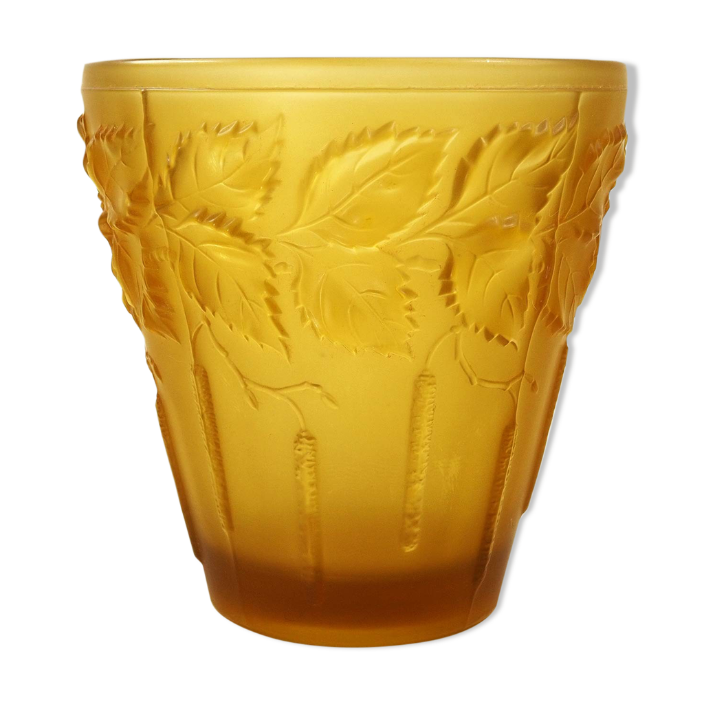 Jardinière art nouveau en verre ambré par josef inwald barolac, années ...