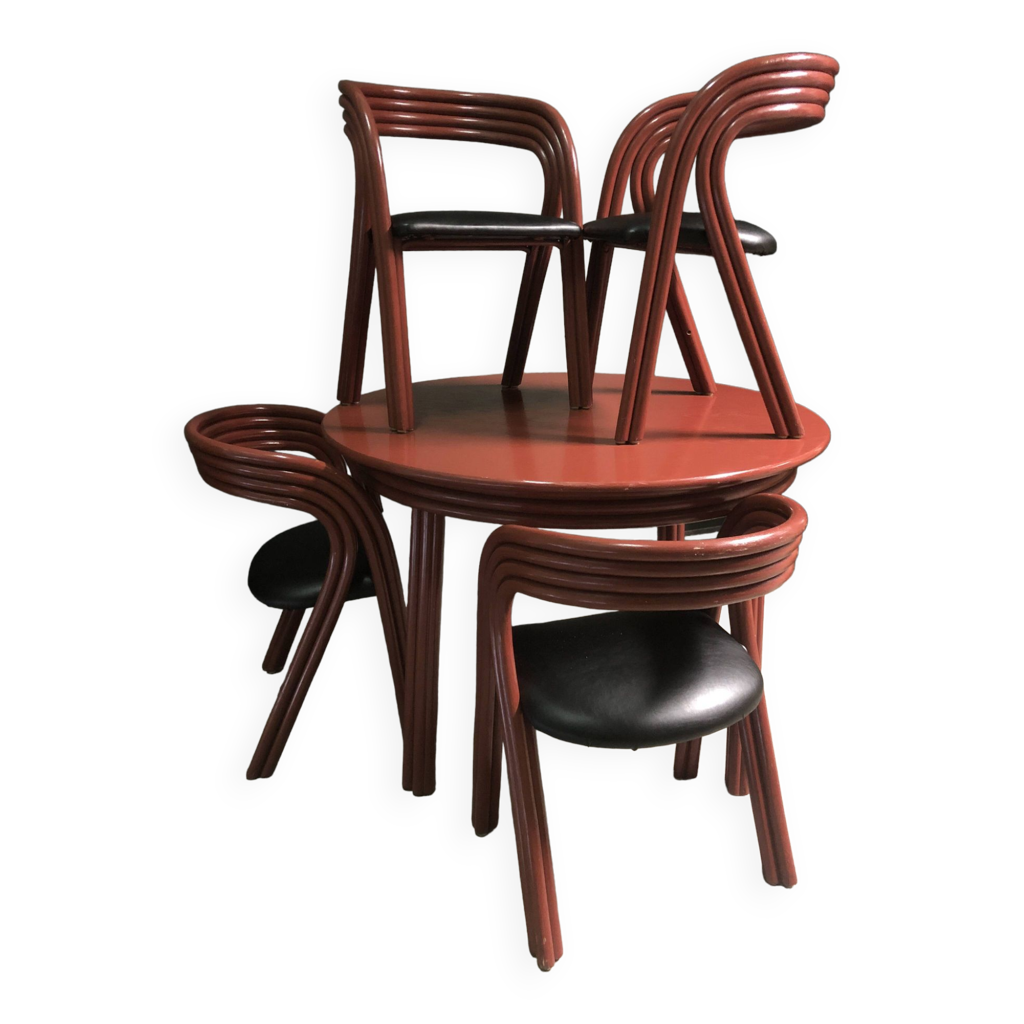 Table à manger vintage et 4 chaises par Axel Enthoven pour Rohe, Pays ...