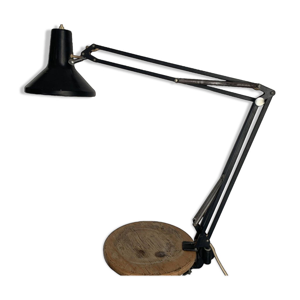 Lampe vintage 1960 d'architecte Luxo L1 noire - 80 cm | Selency