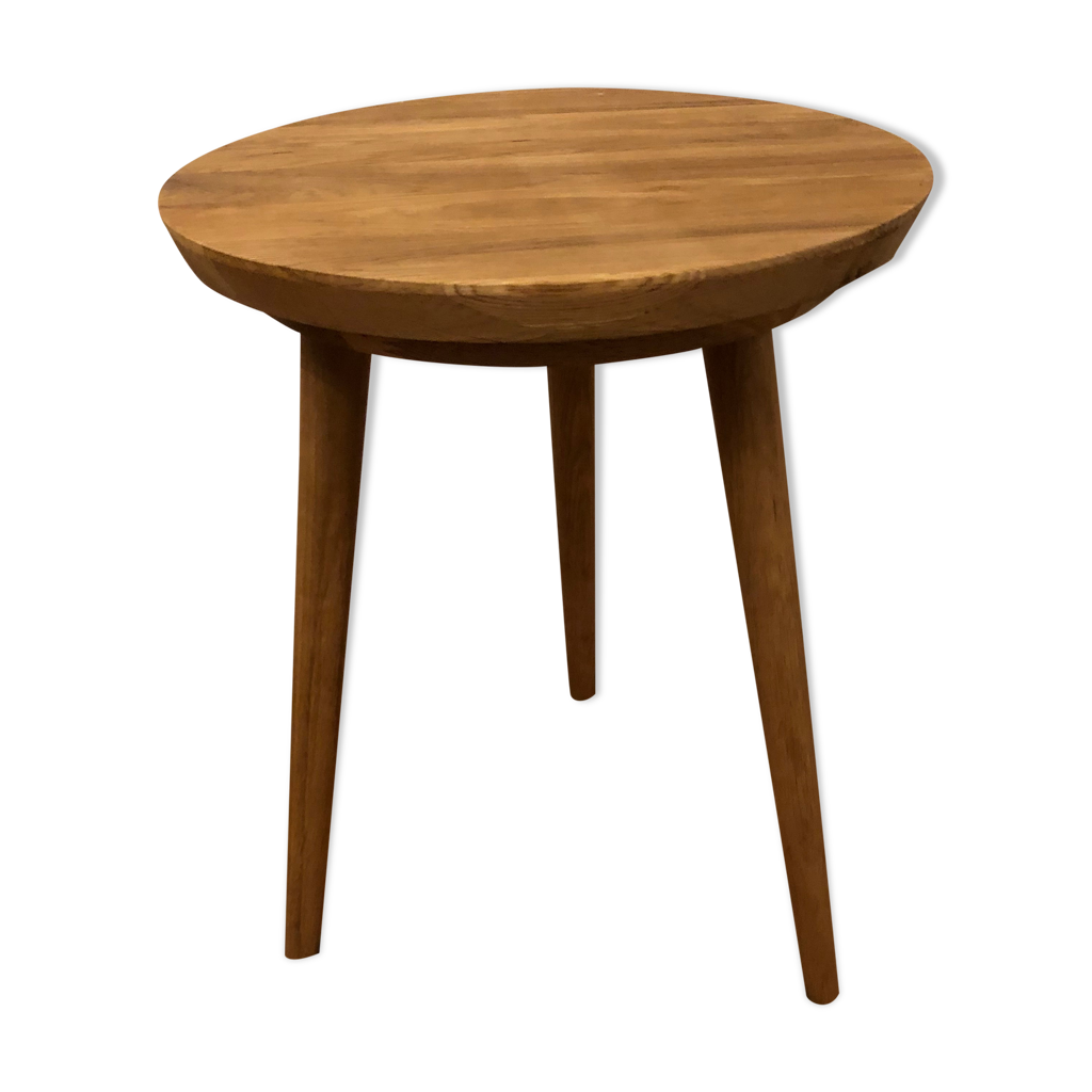 Tabouret tripode design en bois massif | Selency