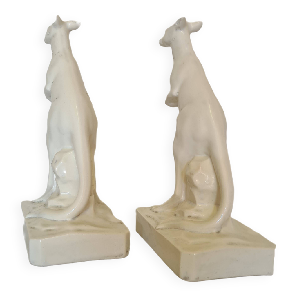 Sculptures de kangourous par Onnaing, années 1920, Art déco français ...