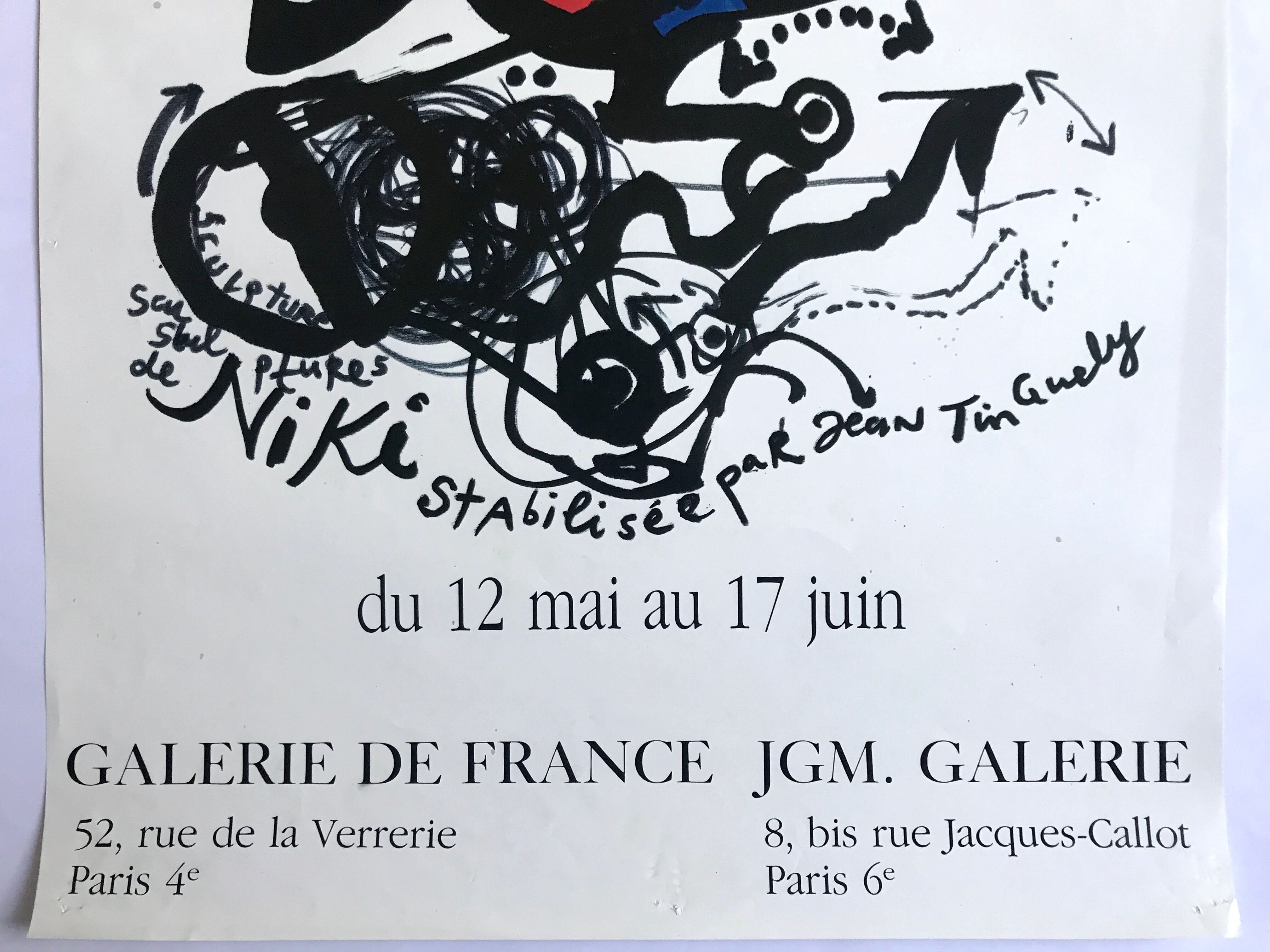 Affiche originale de Niki de Saint Phalle, Galerie de France, JGM, 1989 ...