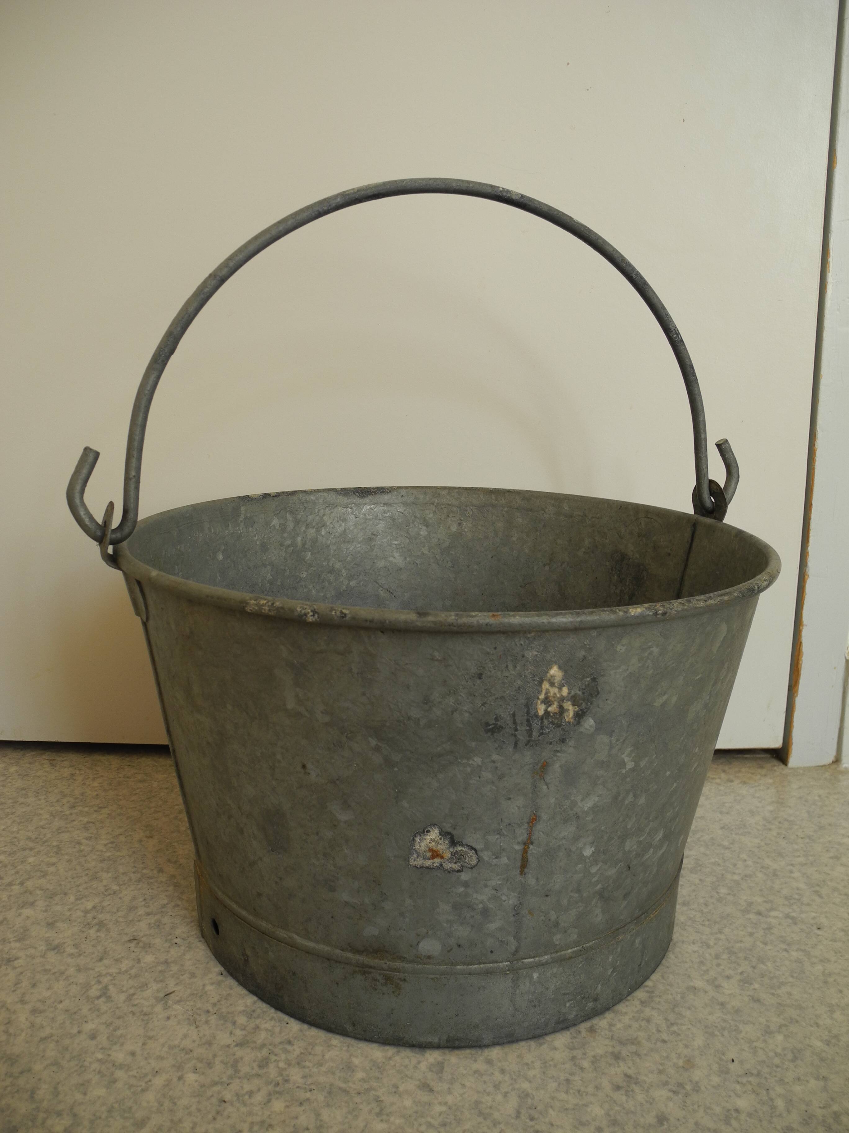 Ancienne bassine zinc lessiveuse seau déco indus old french bucket zinc ...