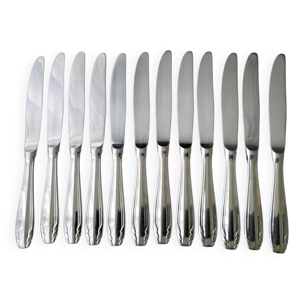 Coffret de 12 couteaux de table monocoque Chabanne Modèle Floréal | Selency