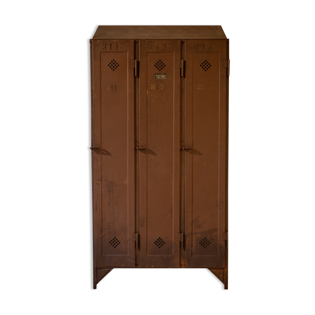 Casier industriel en acier « Otto Kind », finition rouille | Selency