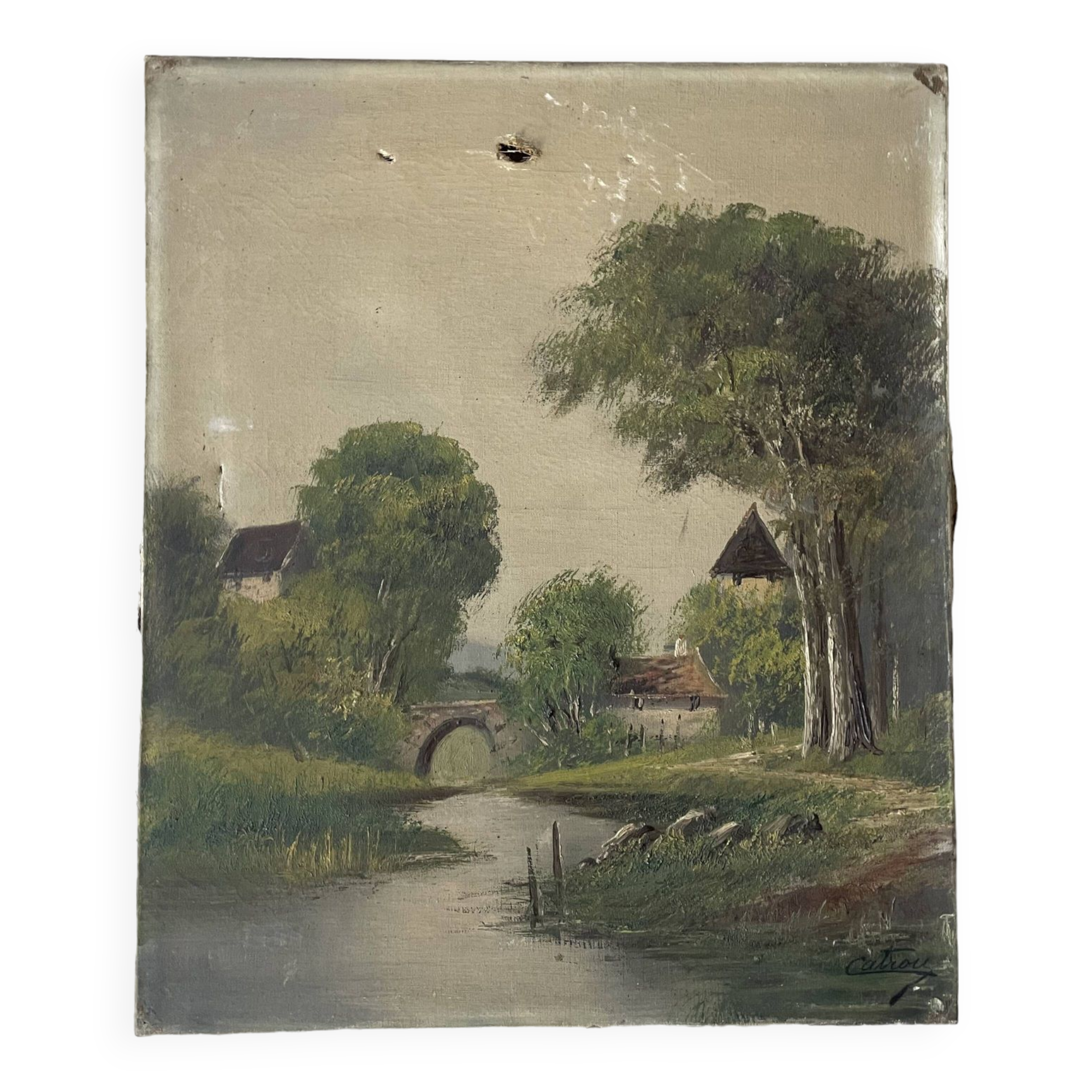Tableau ancien signé Catrou | Selency