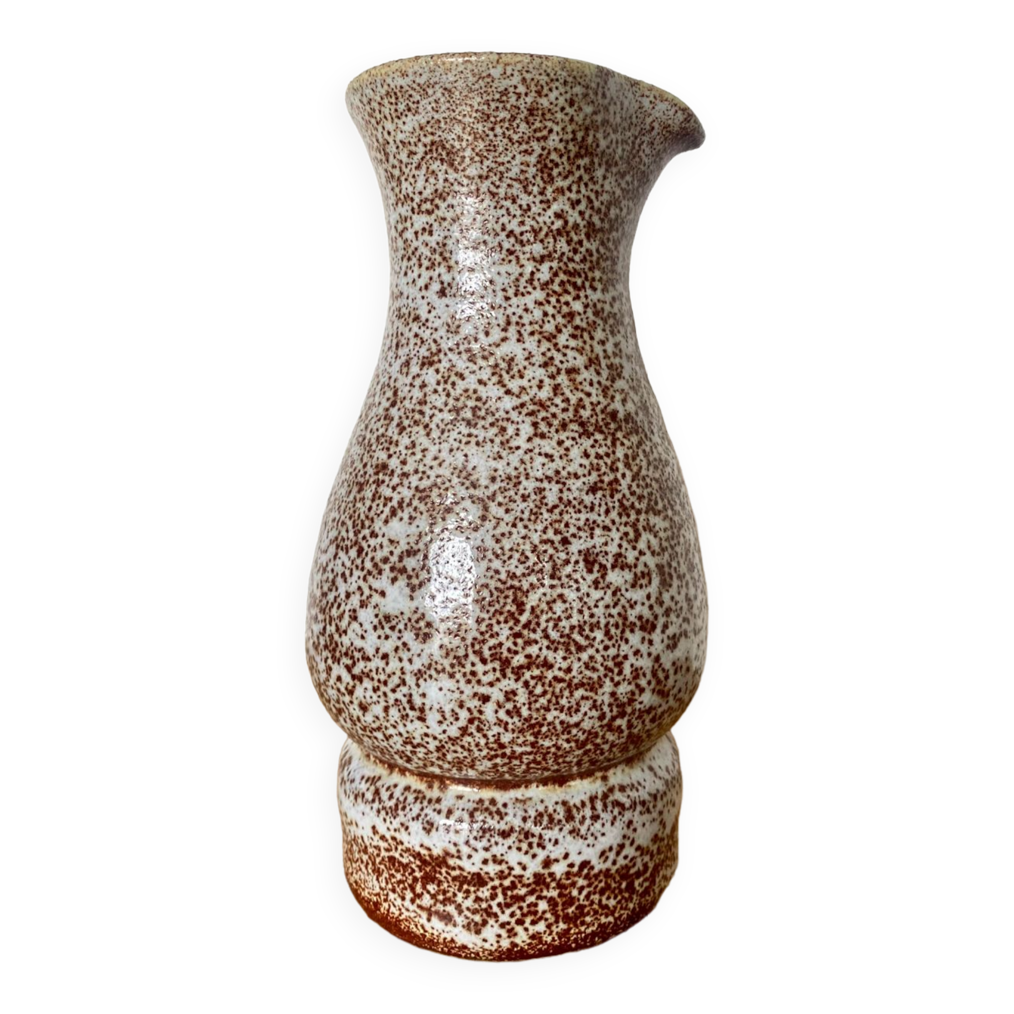 Pichet vase en céramique Accolay bordeaux et blanc | Selency