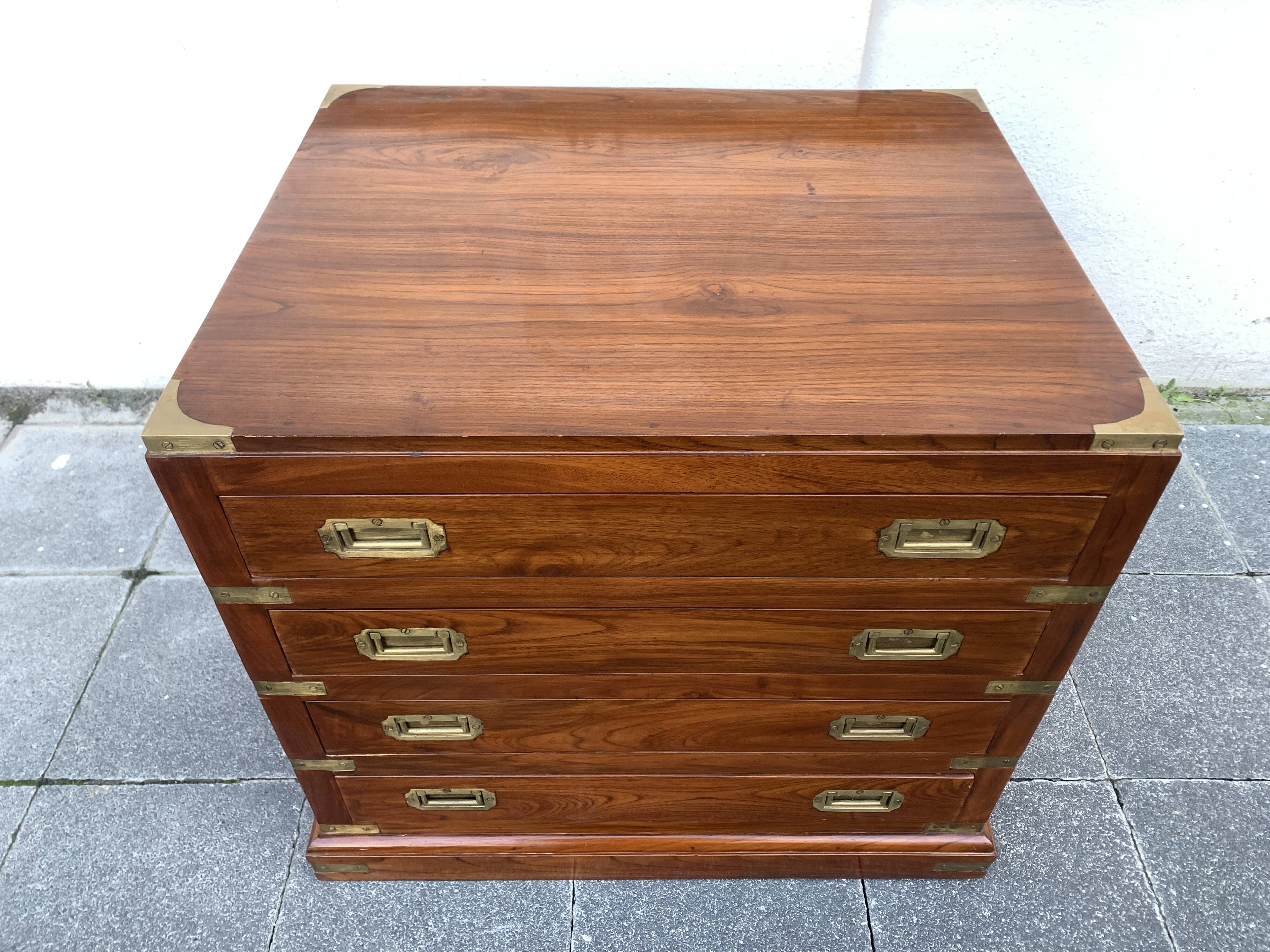 Commode de marine ou meuble à tiroirs en bois et laiton | Selency