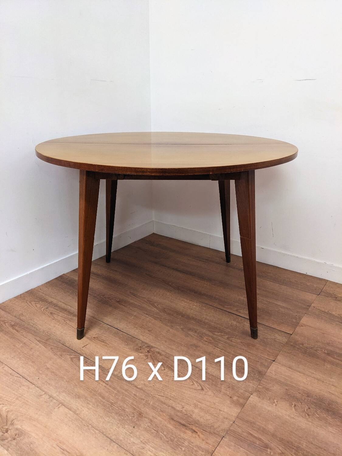 Table a manger modulable vintage en bois ronde ou ovale | Selency