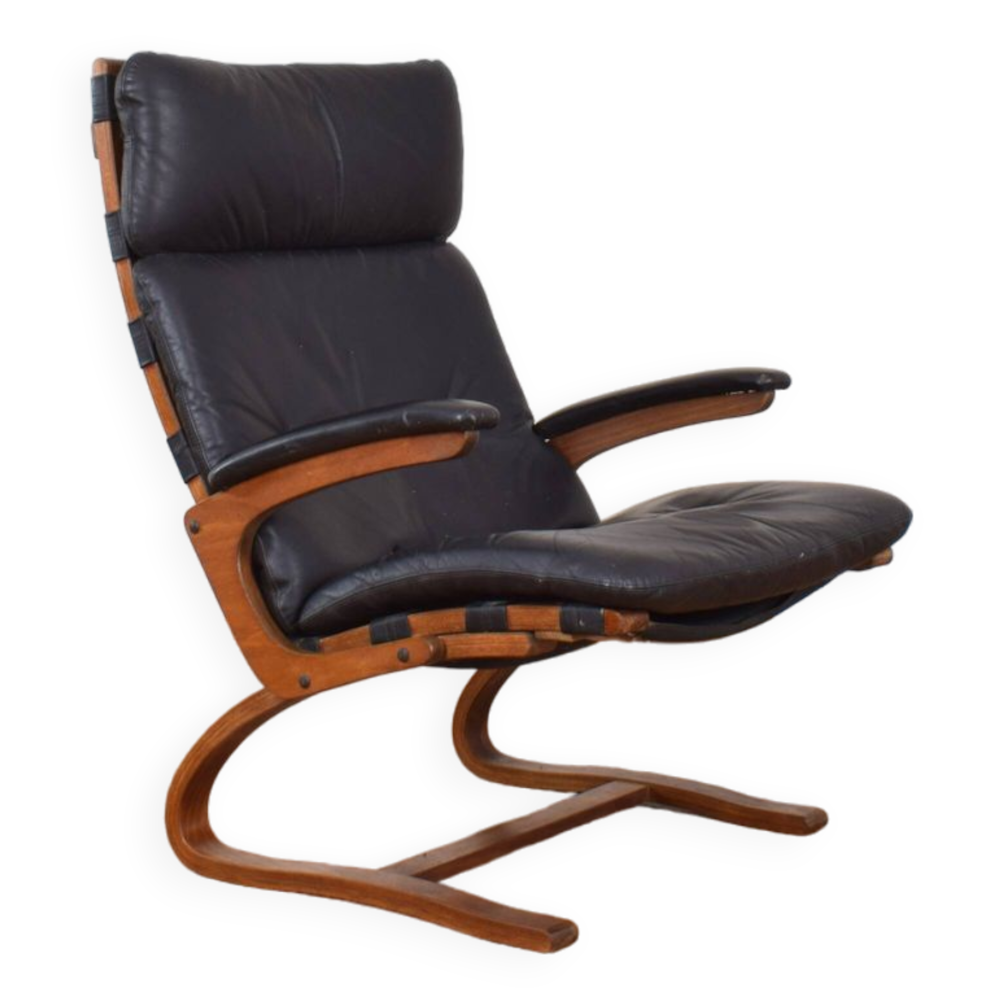 Fauteuil lounge norvégien vintage par Elsa et Nordahl Solheim pour Rybo ...