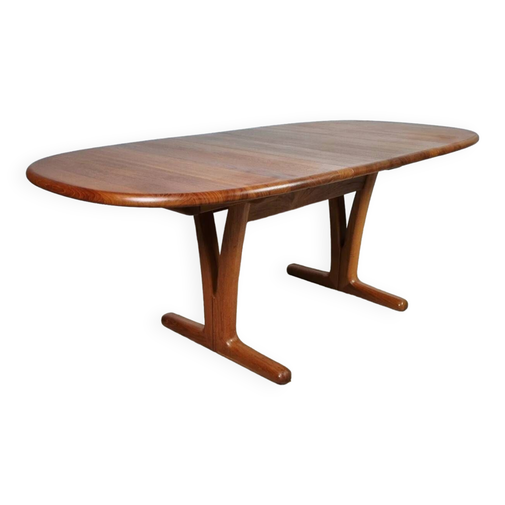 Table à manger extensible en teck Holstebro vintage Mid Century | Selency