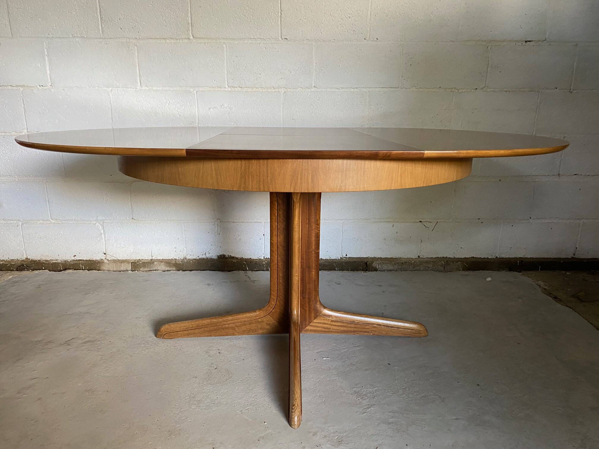 Table ronde extensible scandinave en teck dia 115cm longueur 165cm an60 ...