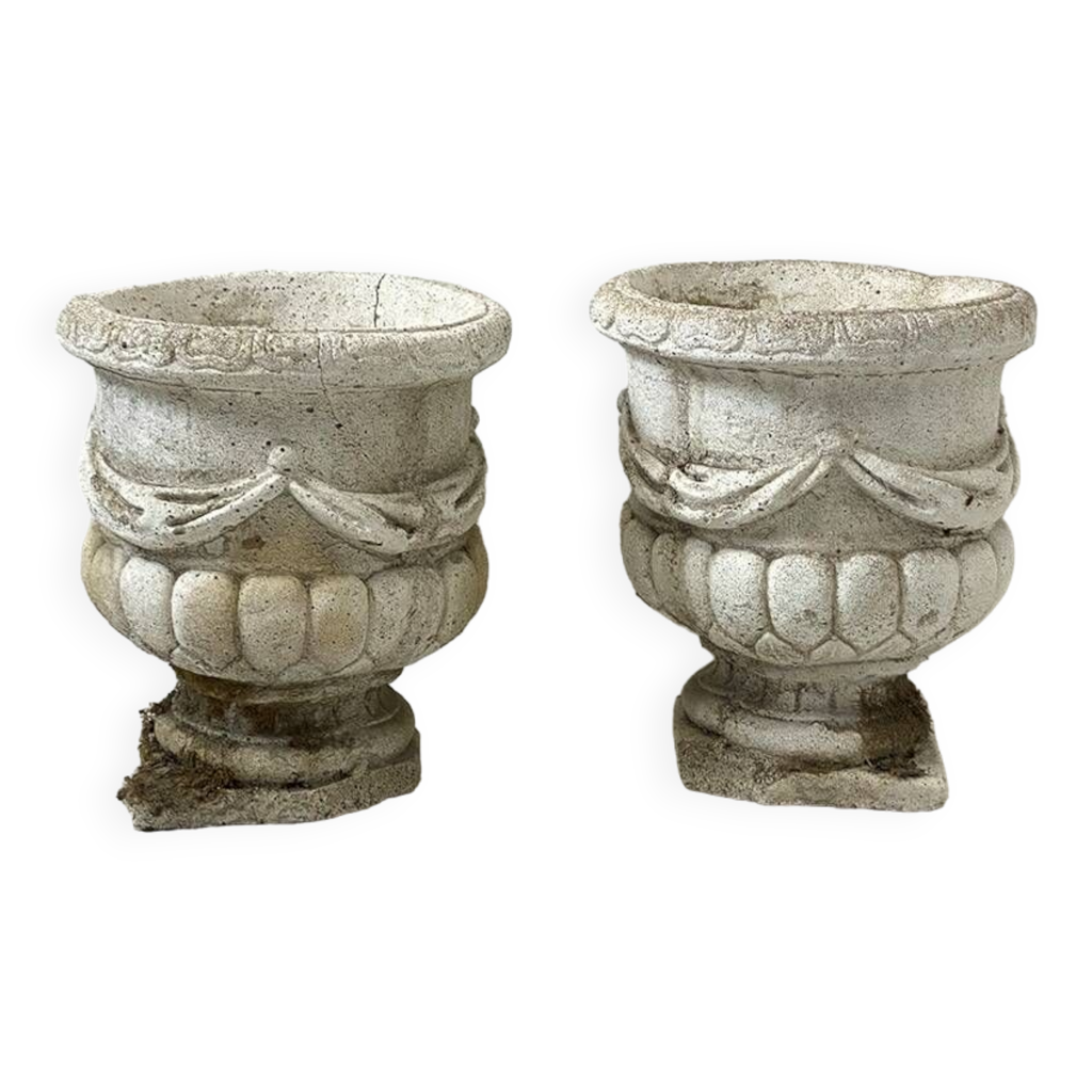 Paire de vases Médicis en pierre reconstituée | Selency