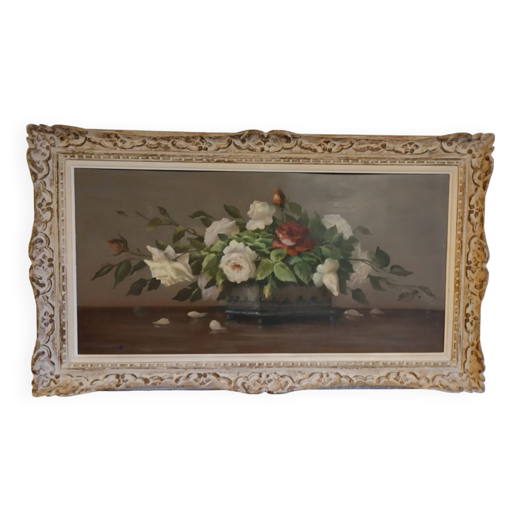 Peinture sur bois signée Michel Gérard, début XXème | Selency