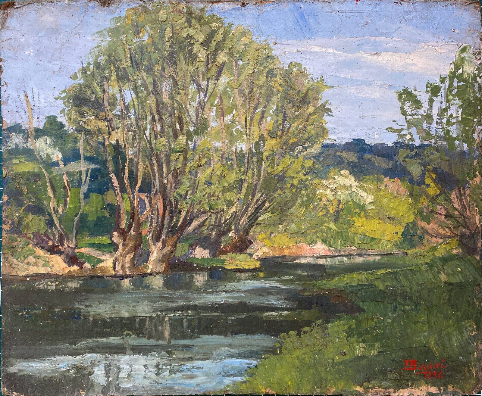 Tableau 1936 "bords de la brenne" ernest boguet (1902-1975) salon de l ...