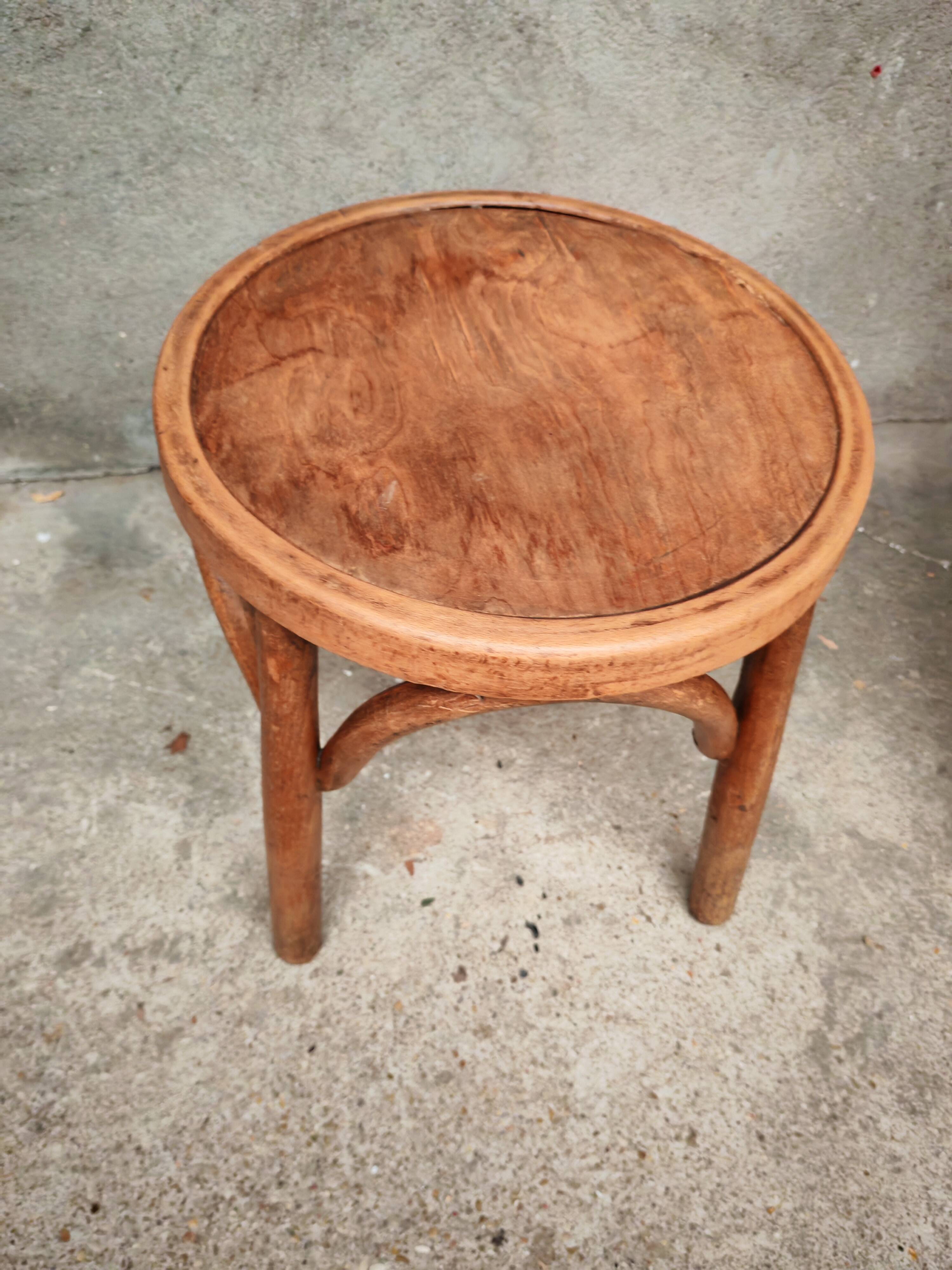 Tabouret rond bas type Thonet ou Baumann années 50 | Selency