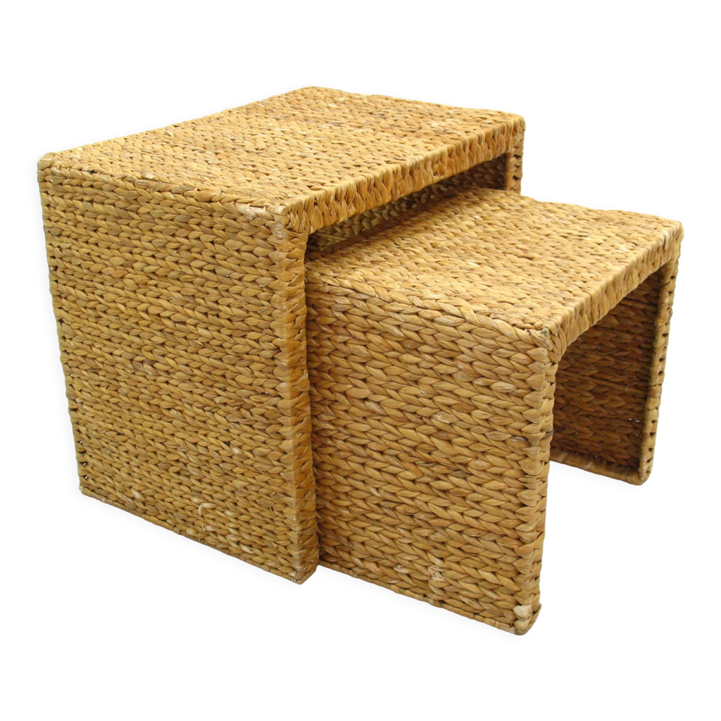 Tables basses vintage en fibre de banane, Ikea 1980s | Selency