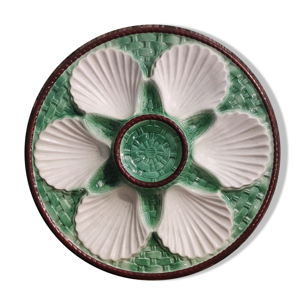 Assiette à Huîtres Vintage en Majolique, France | Selency