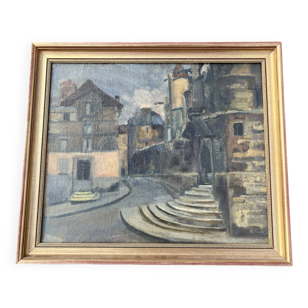 Tableau Scène urbaine, post-impressionniste 1930-50 | Selency