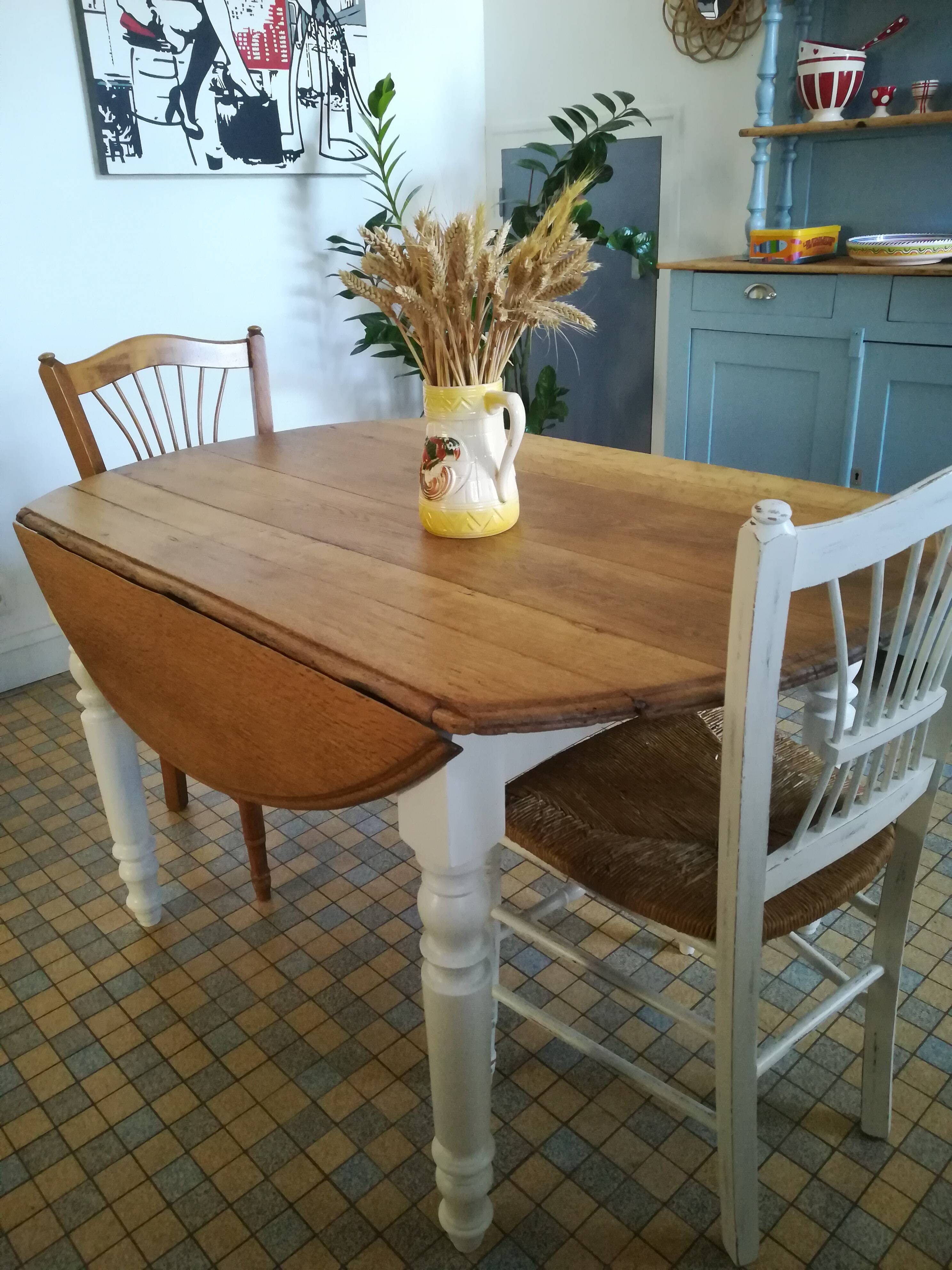 Table ronde à volets rabattables | Selency