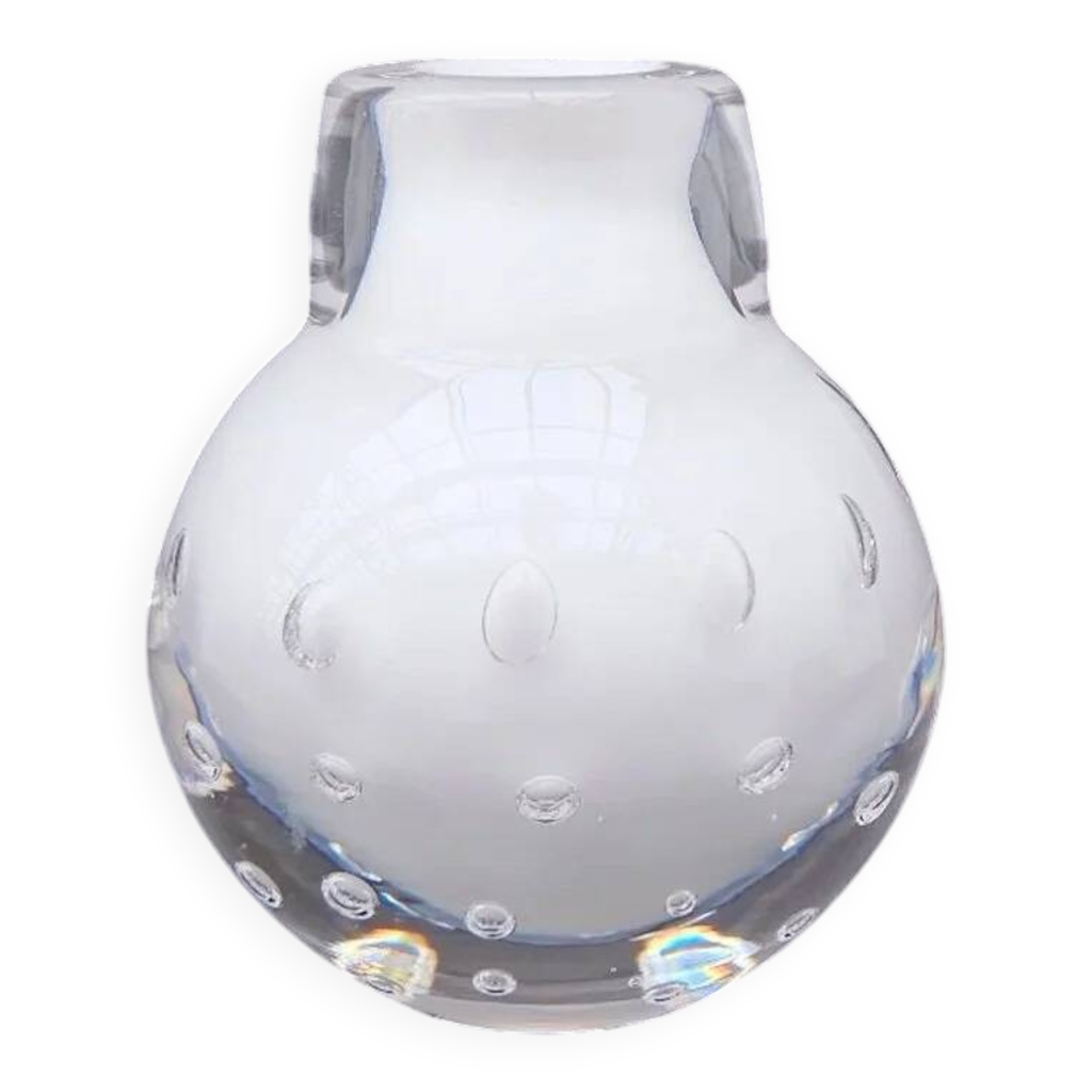 Vase en verre soufflé bullé | Selency