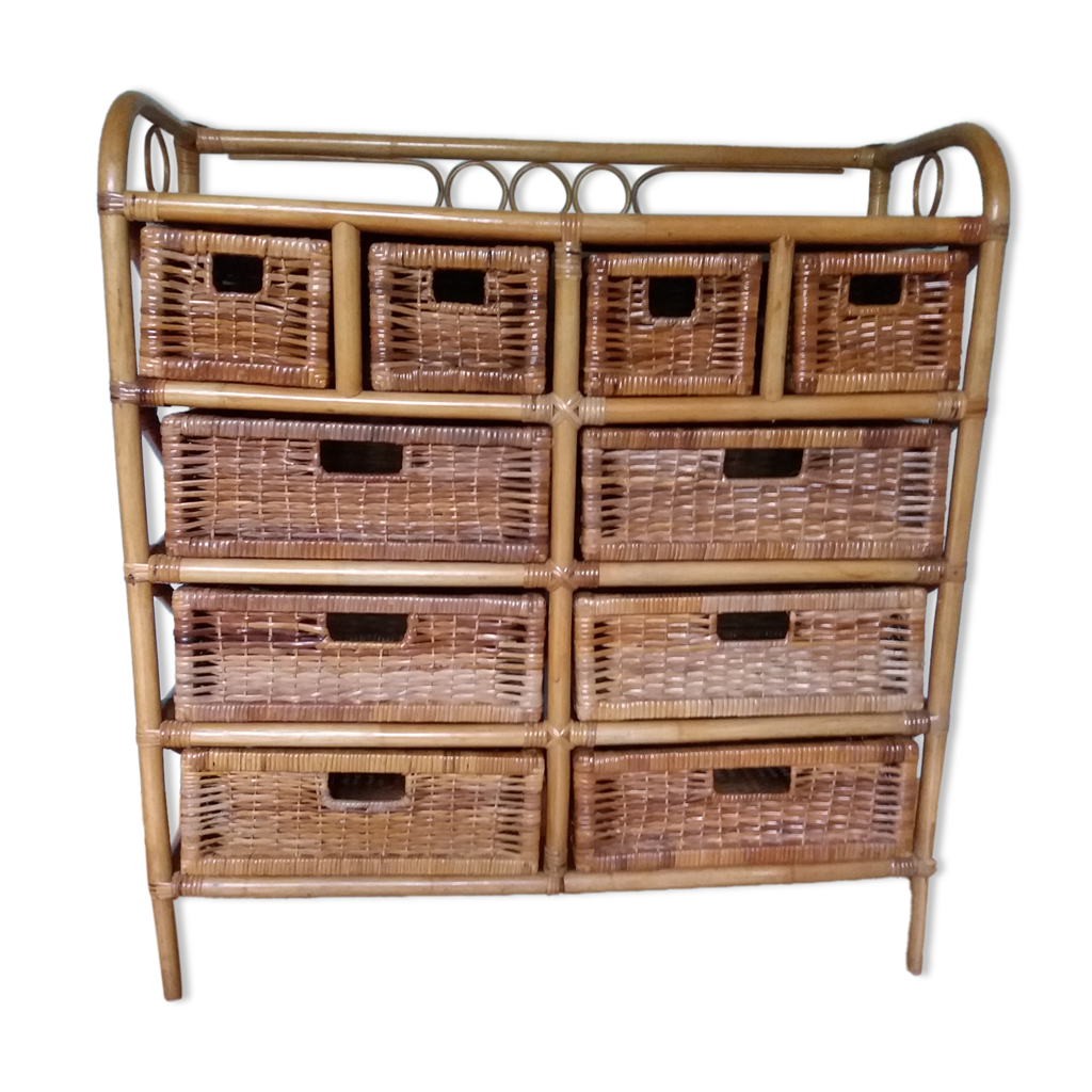 Commode en osier et rotin | Selency