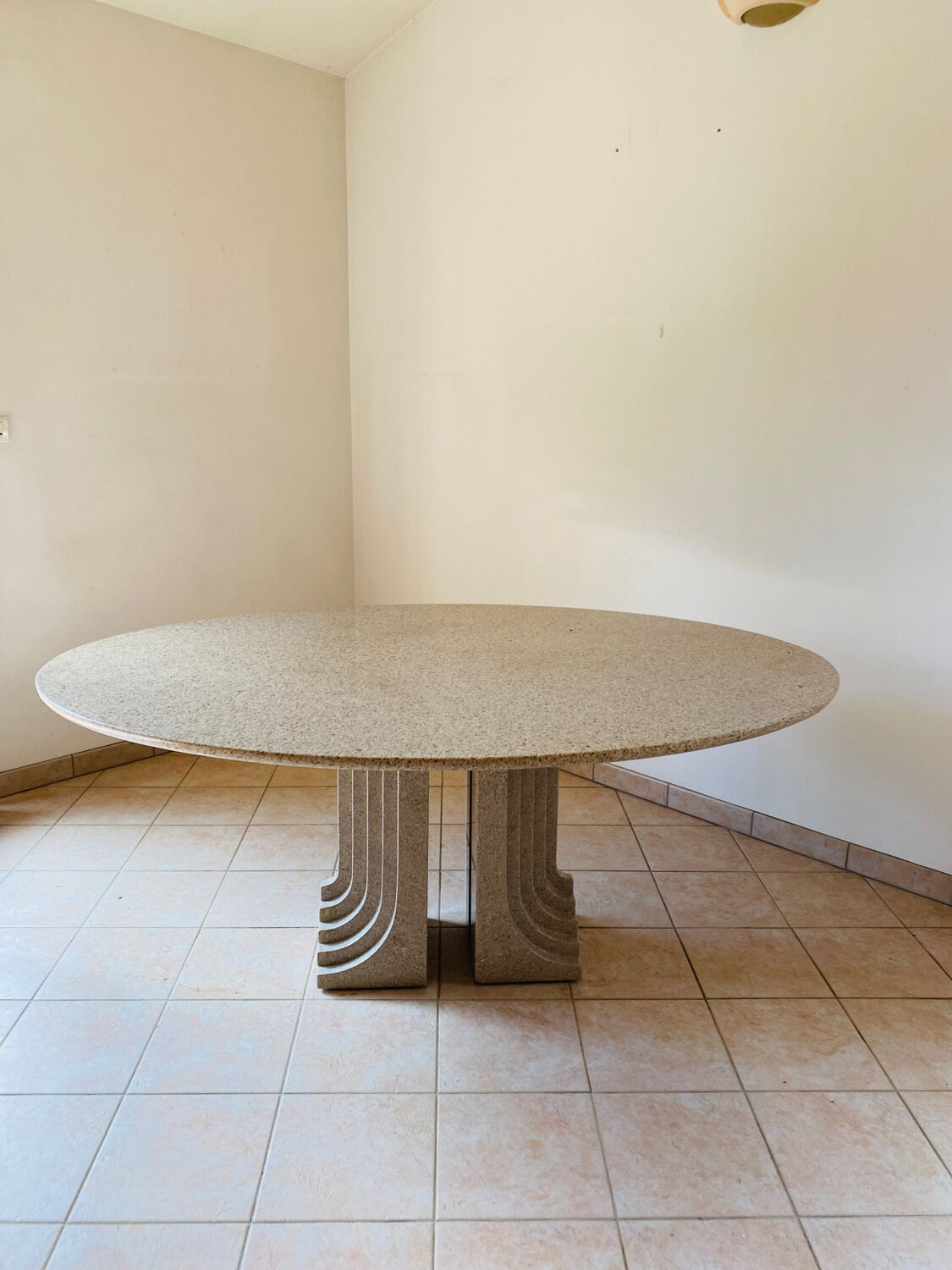 Table en travertin et granit italien | Selency