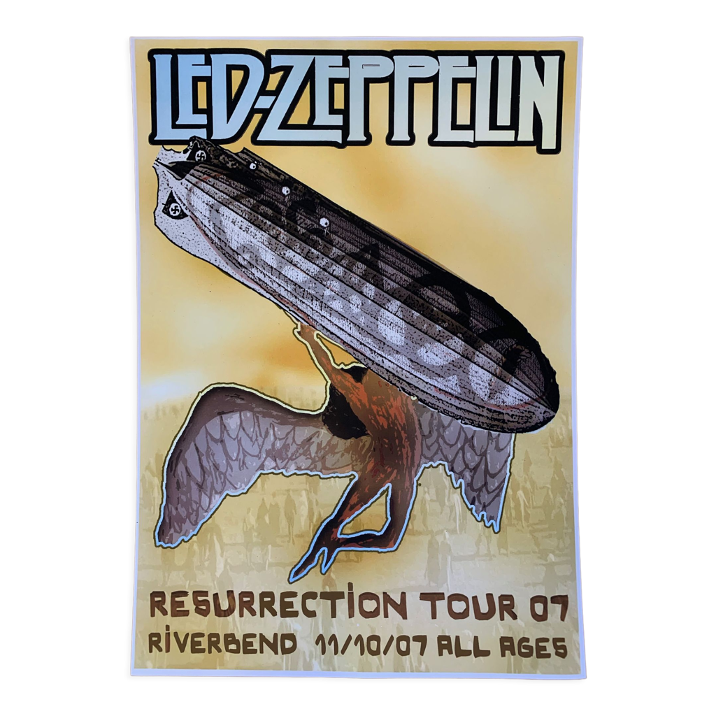 Affiche de concert rock led zeppelin resurrection tour 2007 | Selency