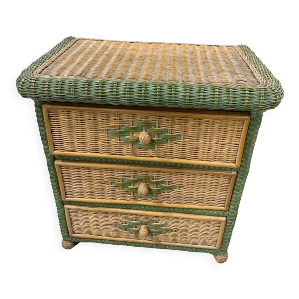 Commode 3 tiroirs en osier | Selency