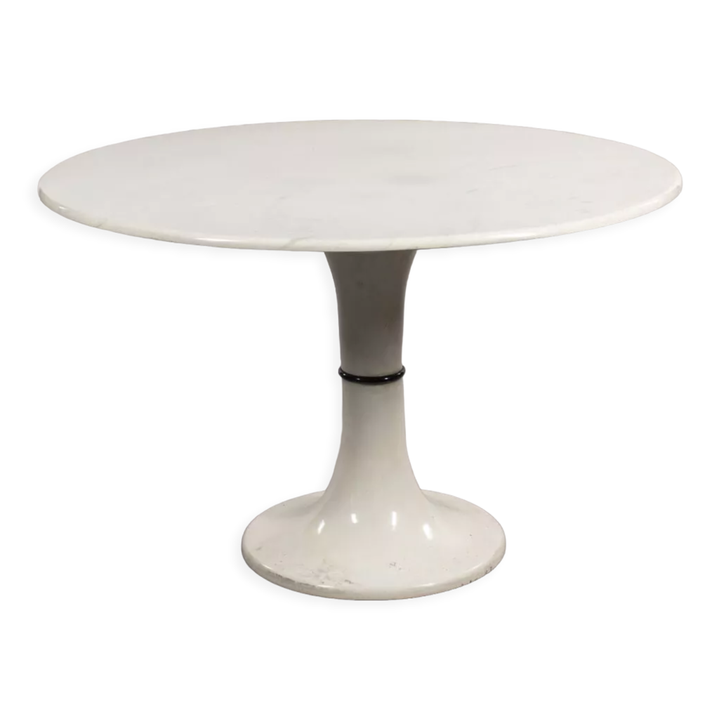 Table tulipe blanche style marbre | Selency