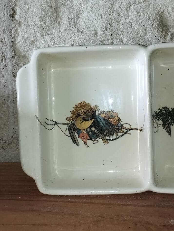 Plateau à 3 compartiments en faïence d’Obernai – Alsace | Selency