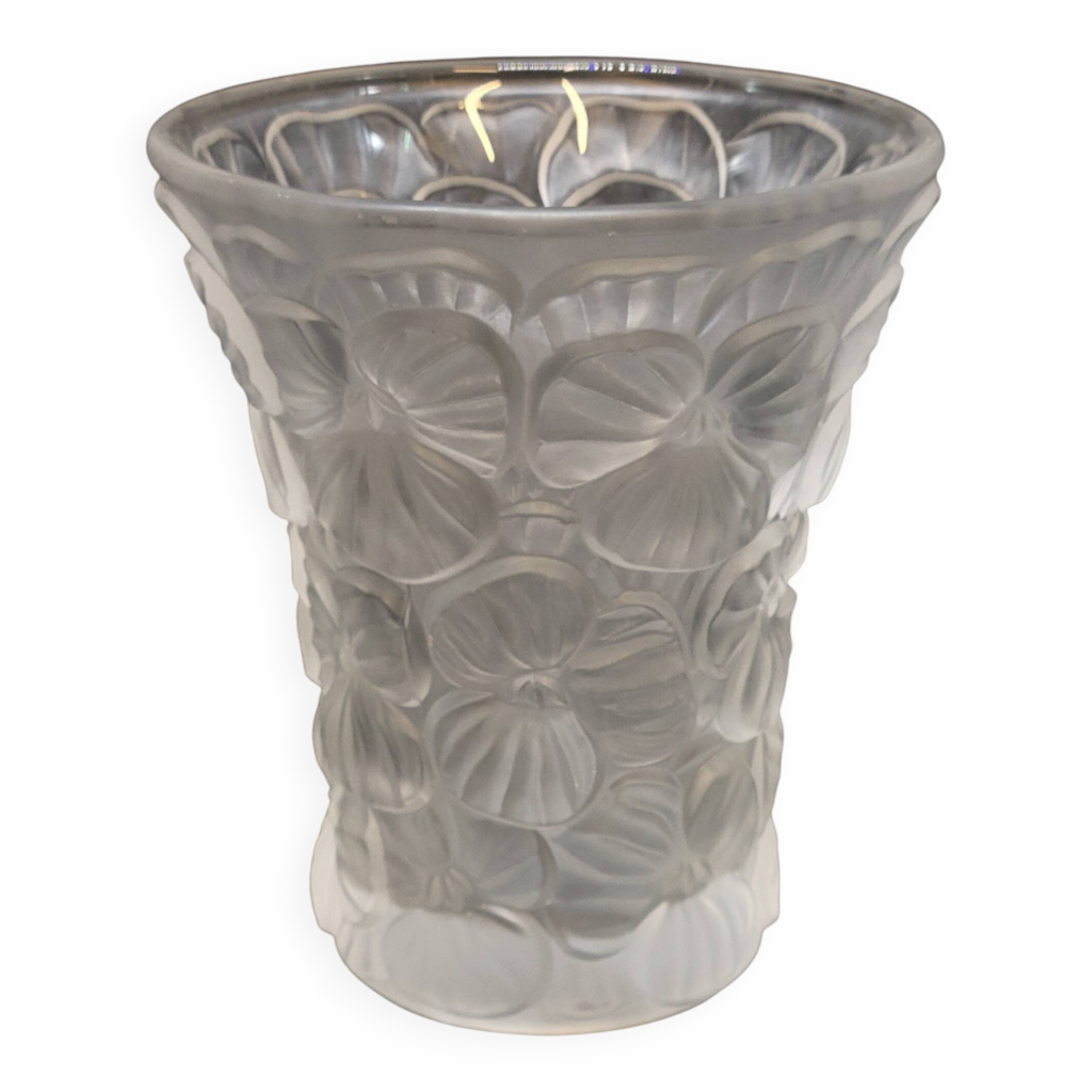 Vase floral Josef Inwald Verrerie Barolac En Verre Pressé Moulé Dépoli ...