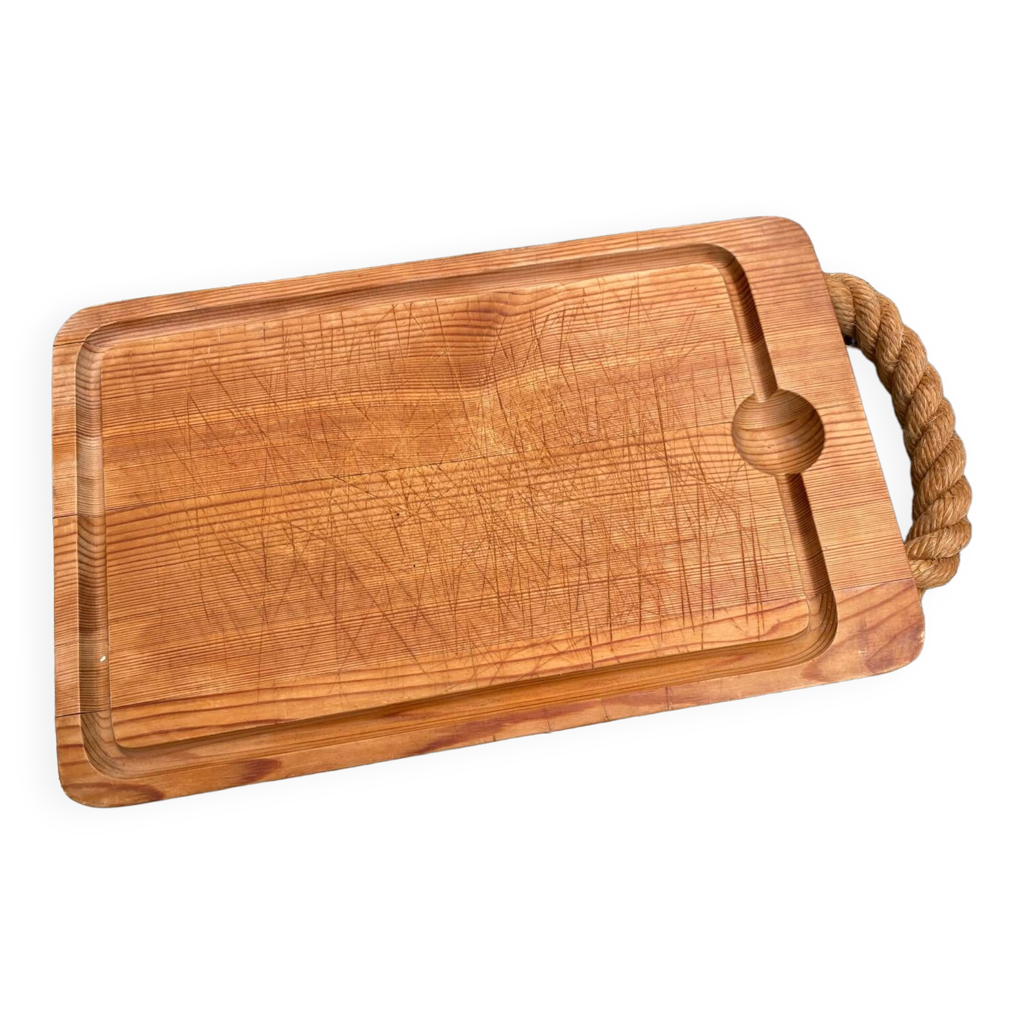 Planche a découper corde et bois vers 1950 | Selency