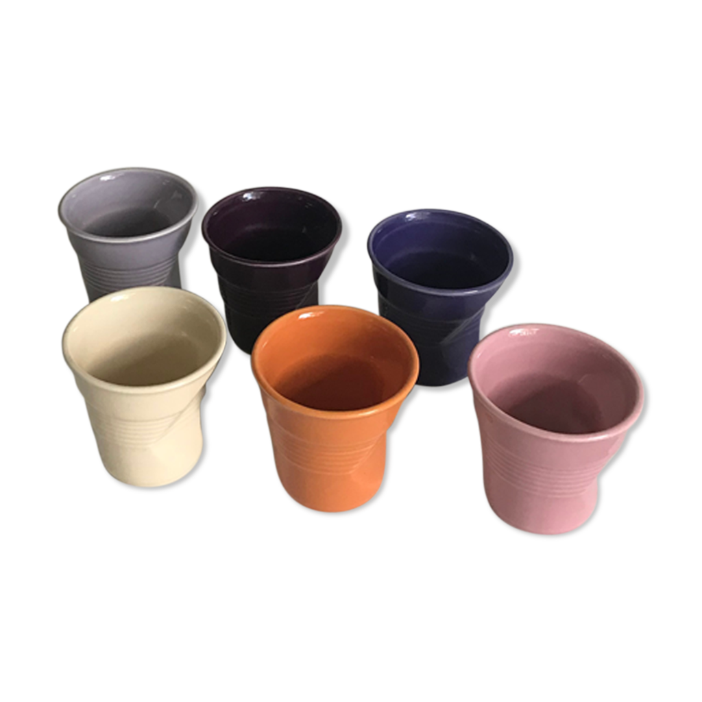 Lot de 6 tasses express en porcelaine Revol — modèle Froissé | Selency