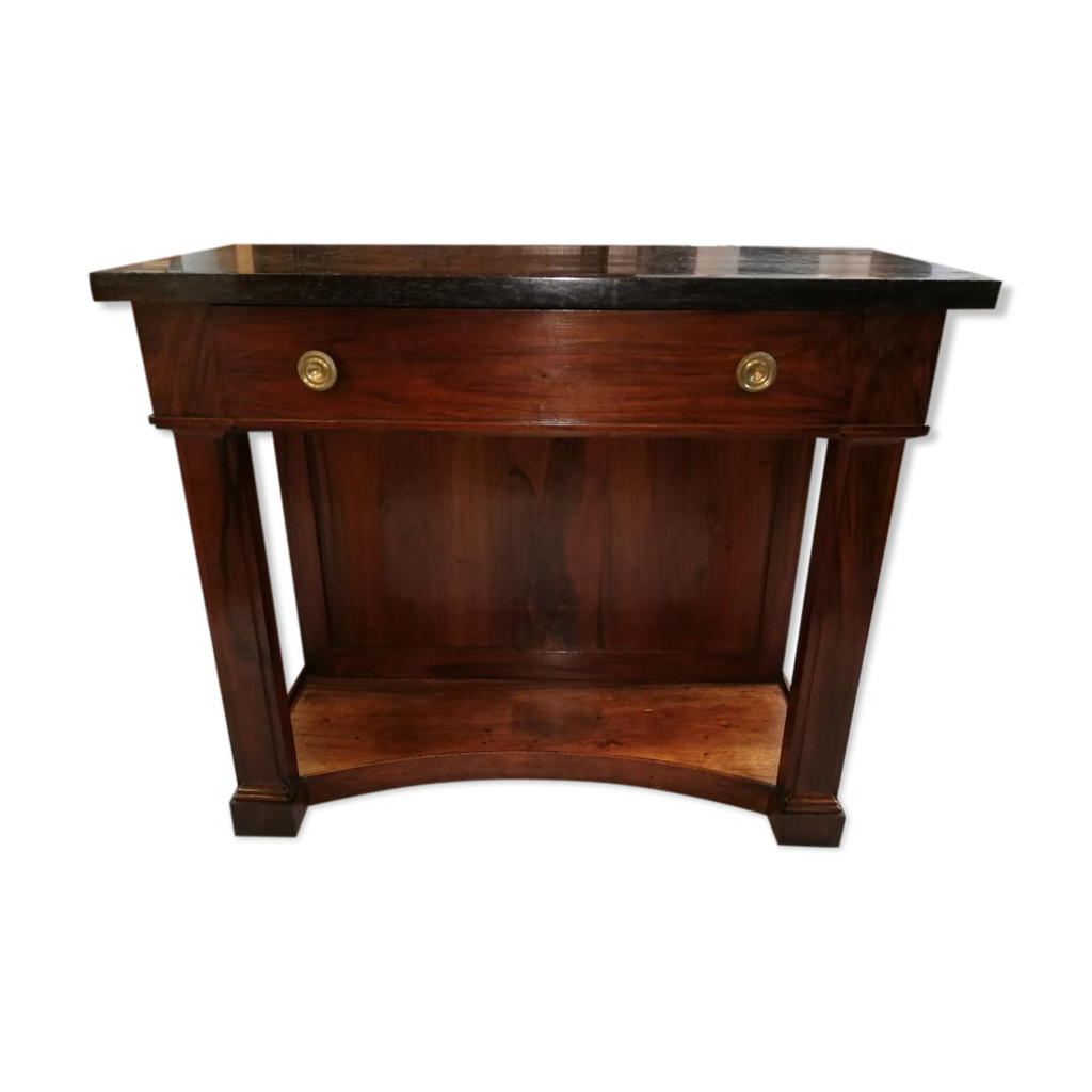 Console empire en noyer et marbre | Selency