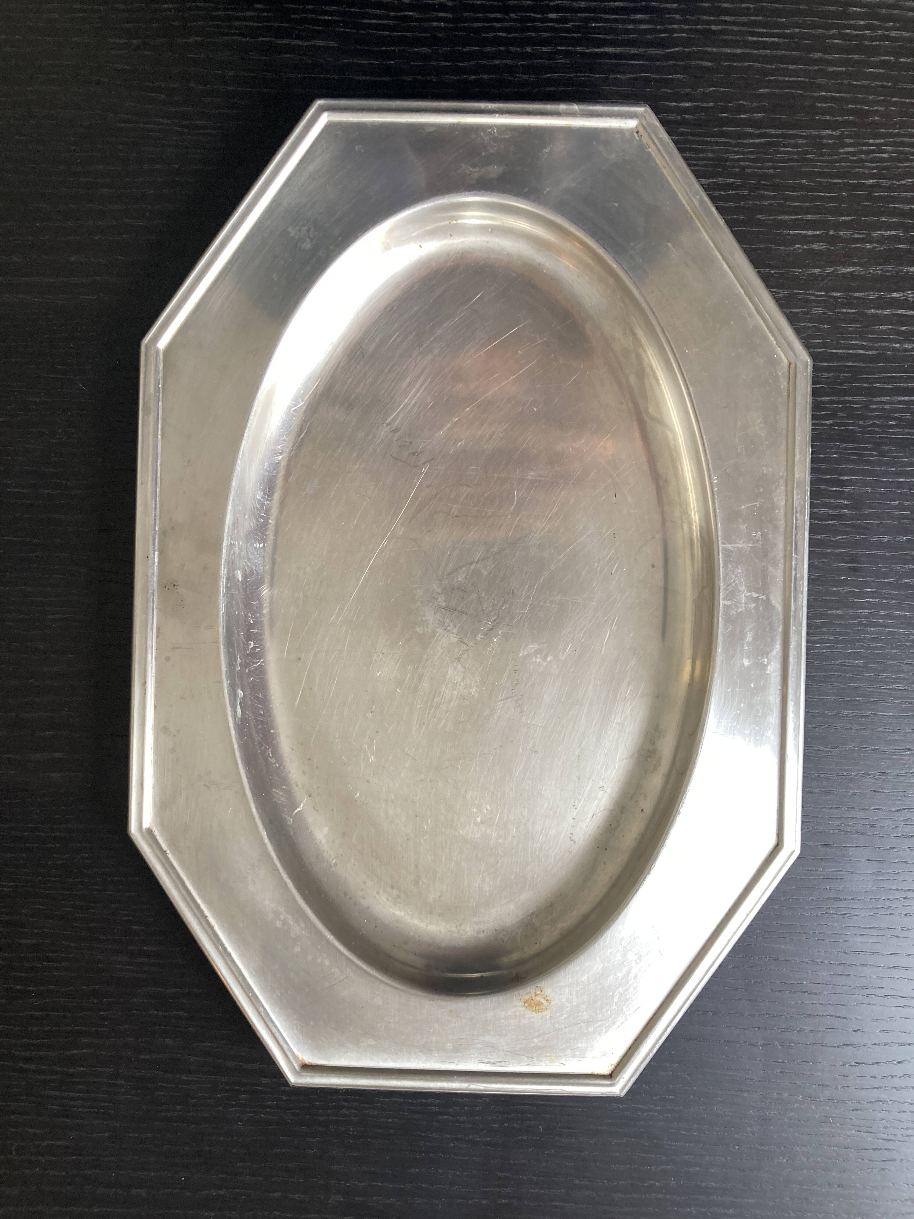 Plat de service octogonale en inox - Jean Couzon | Selency