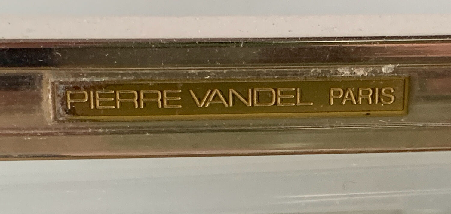 Console Pierre Vandel bois et laiton | Selency