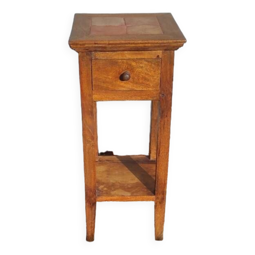 Rustic bedside farmhouse pedestal table vintage country plant table ...