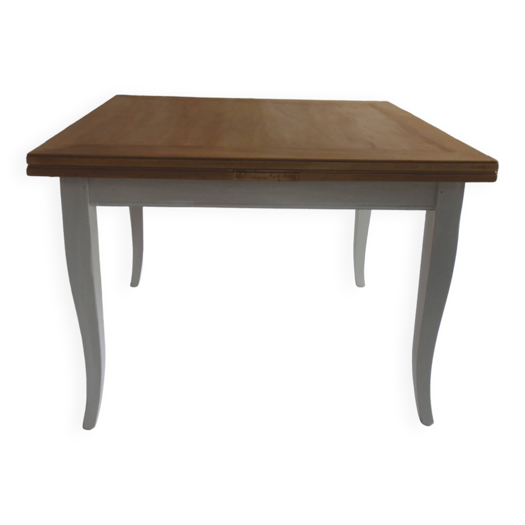 Table de belle facture avec rallonges à l'italienne, piètement patiné ...