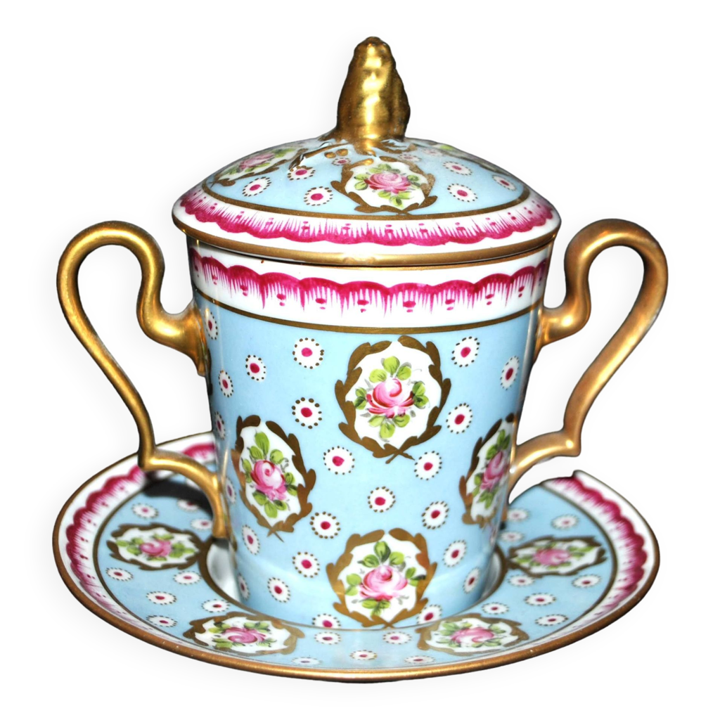 Sevres Tasse Trembleuse Ancienne En Porcelaine De Sèvres Décor Peint