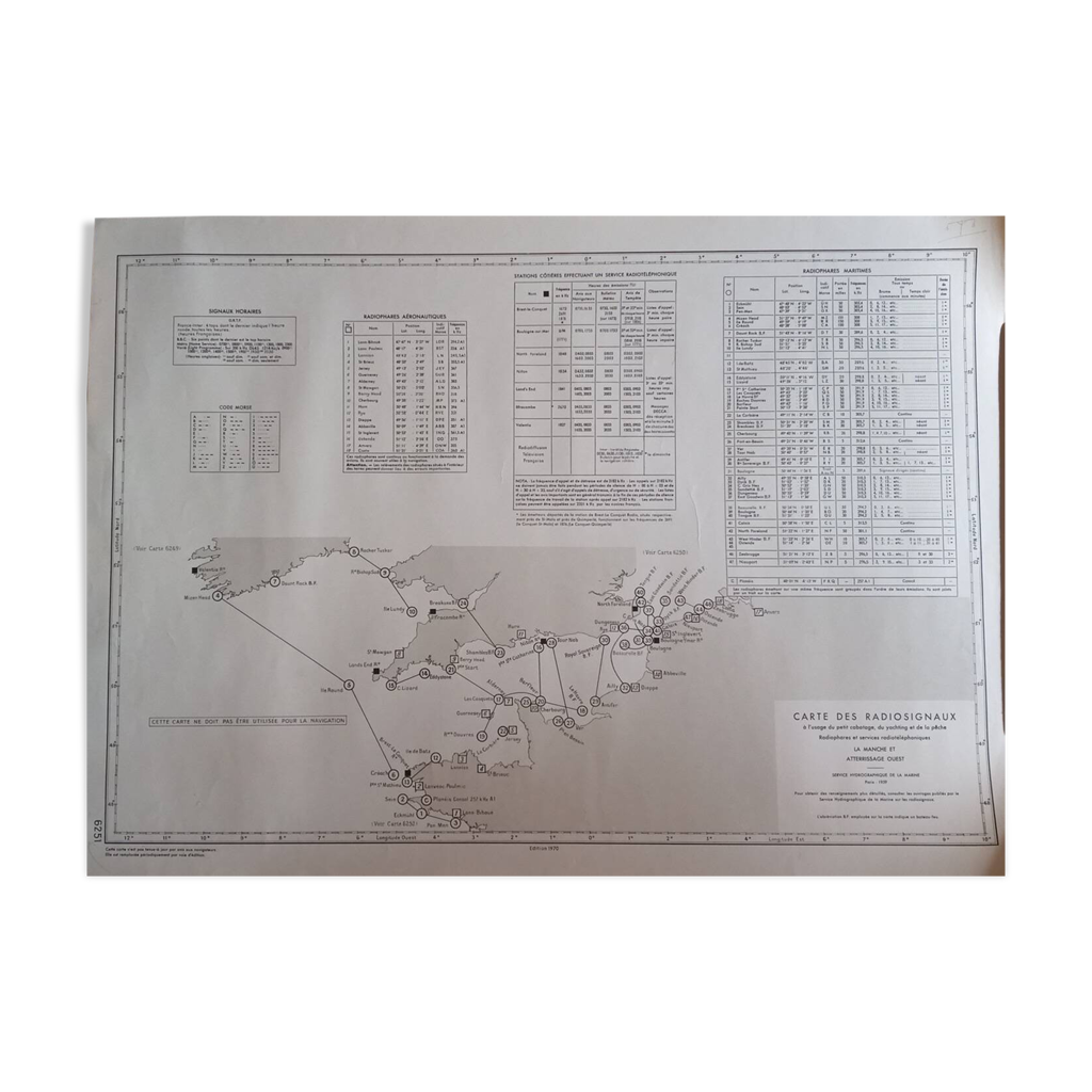 Carte de la marine nº 6251 « carte des radiosignaux - la manche et ...