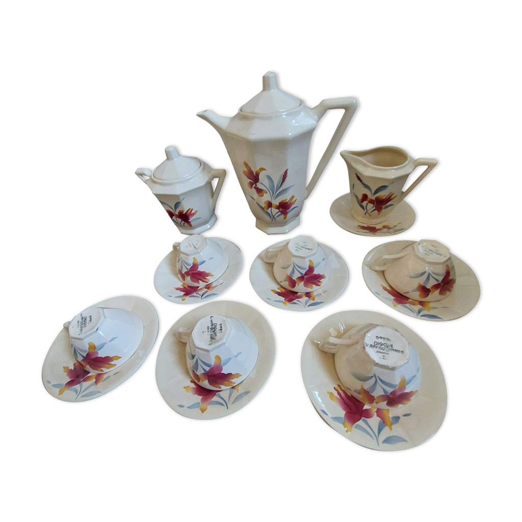 Service à café digoin sarreguemines décor d'iris 9225 | Selency