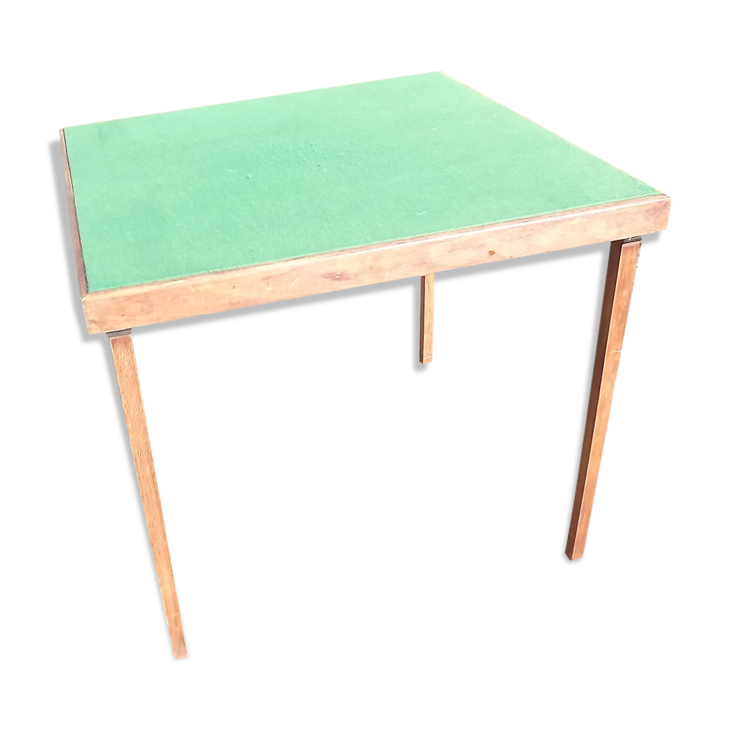 Table de bridge année 60 noyer et feutrine | Selency