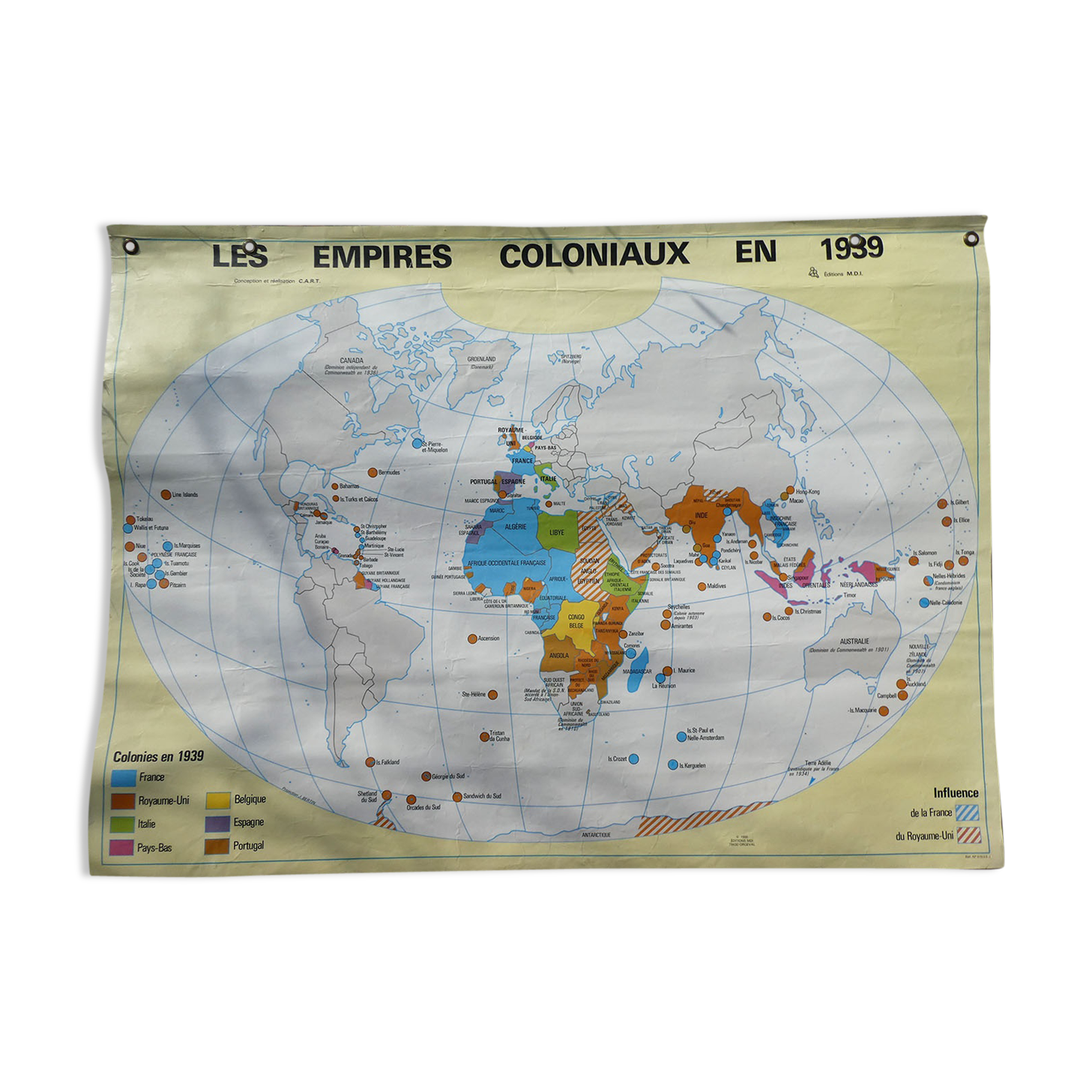 School map decolonization/Empires colonials in 1939 MDI | Selency