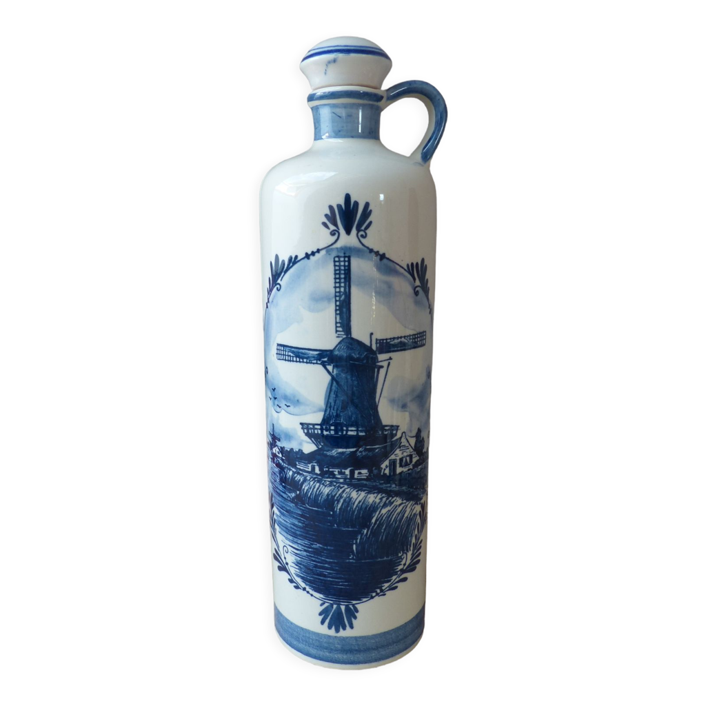 Bouteille delf blue hollandais avec bouchon de liège | Selency