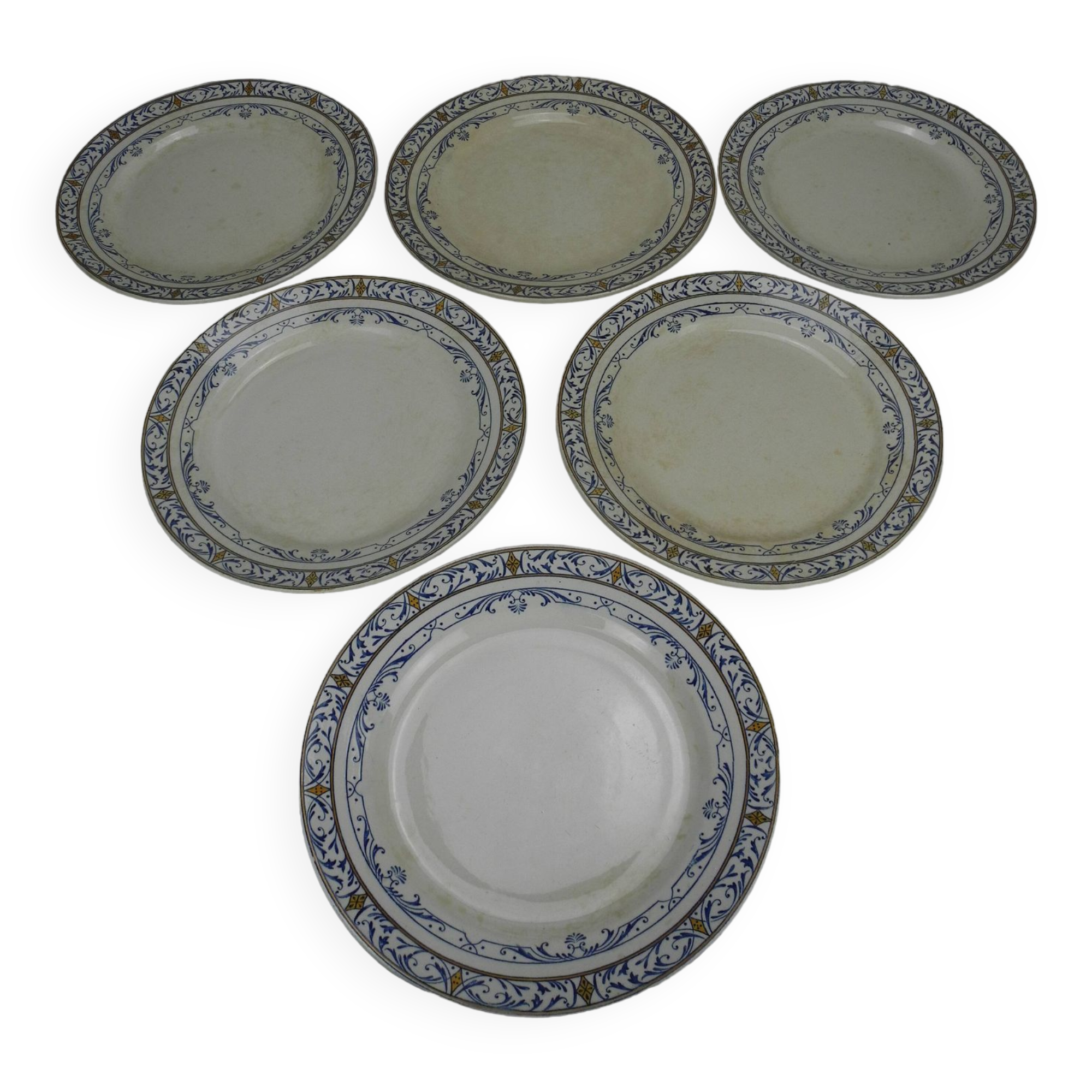 lot 6 assiettes Creil & Montereau Colbert antique french plates | Selency