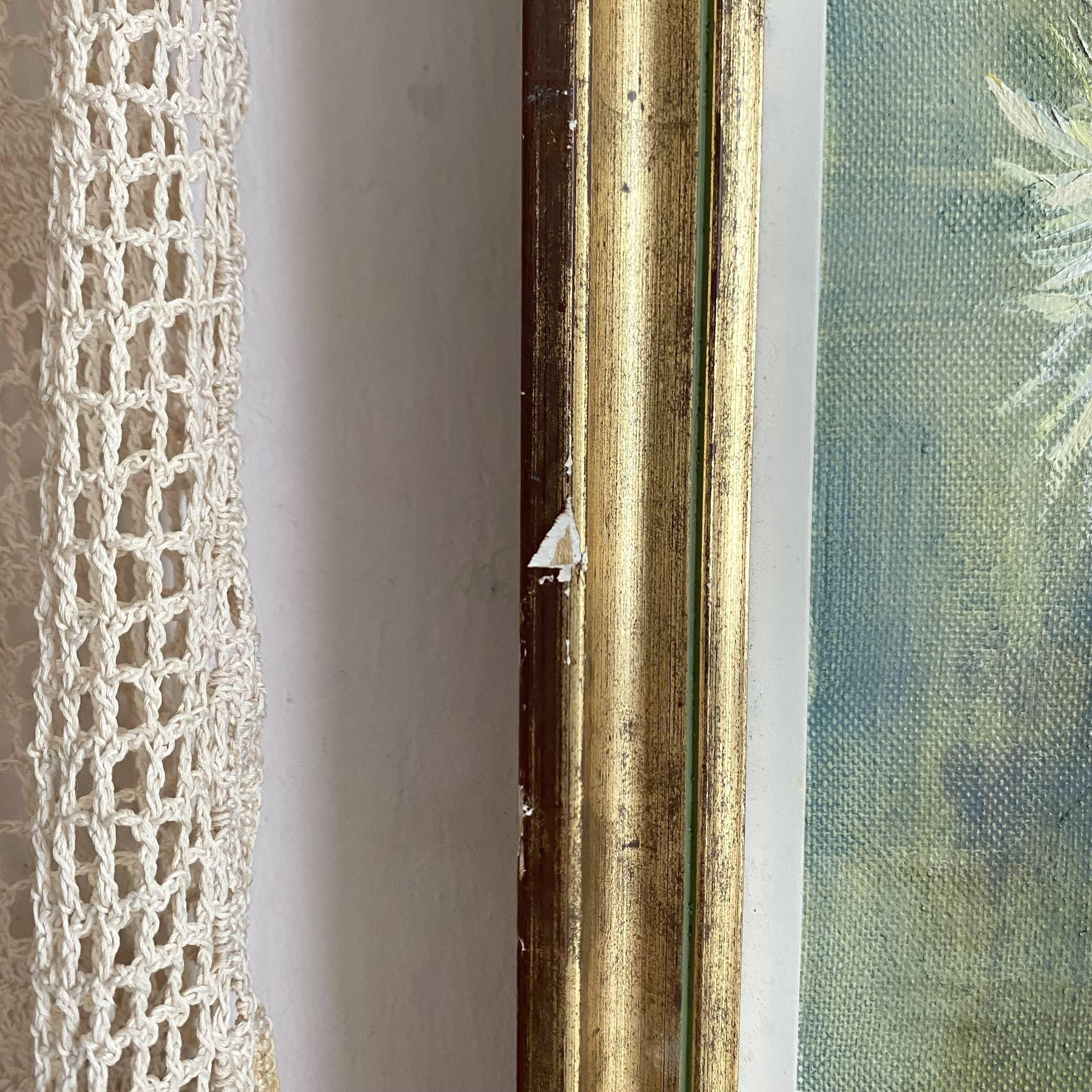 Nature morte bouquet de fleurs chrysanthèmes, huile sur toile | Selency