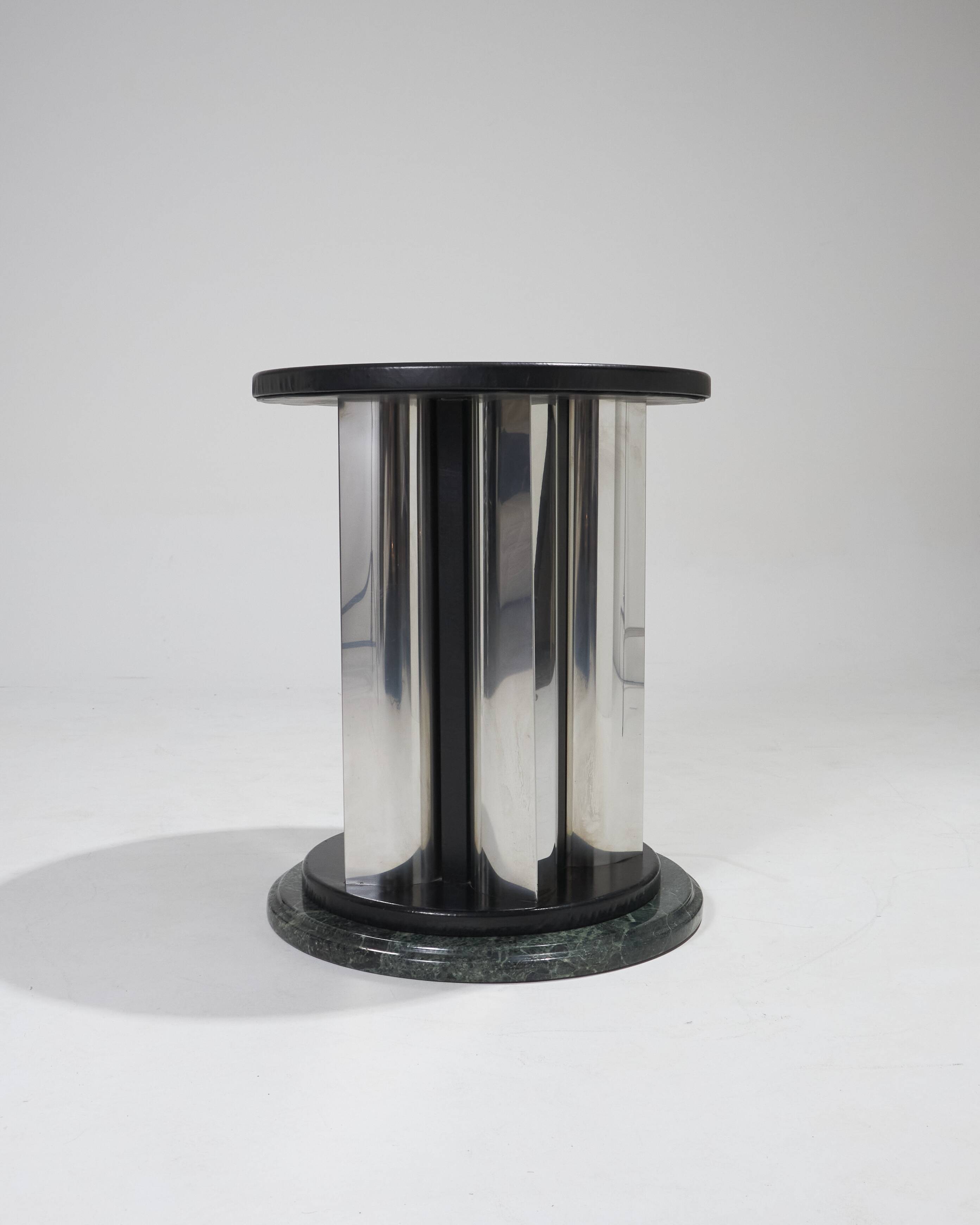 Table en inox, marbre et verre fumé, 1980 | Selency