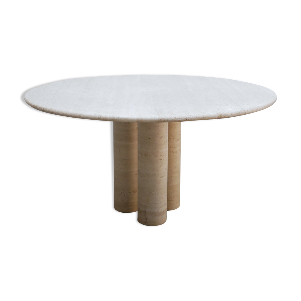 Table à manger vintage en travertin | Selency